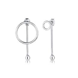 Elli Damen Paar Ohrstecker &raquo;Geo Kreis Asymmetrisch 925 Sterling Silber&laquo;