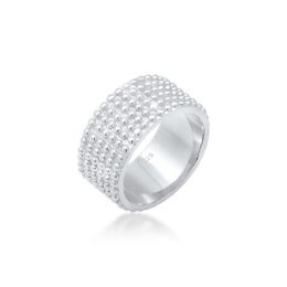 Elli Fingerring »Breit Bandring Dots Kugeln 925 Silber« Silber 52 mm Stilsicherer Ring für Frauen