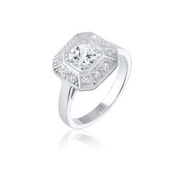 Elli Premium Verlobungsring »Verlobungsring Glamour Funkelnd Topas 925 Silber« Silber 58 mm Eleganter Ring aus 925er Sterling Silber