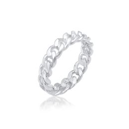 Elli Fingerring »Panzer Design Bandring 925 Silber« Silber 52 mm Klassischer Silberring für Frauen
