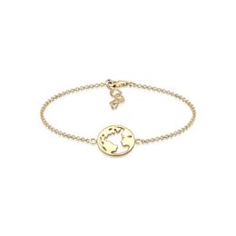 Elli Damen Armband &raquo;Weltkugel Globus Reise Travel Cut Out 925er Silber&laquo; gold