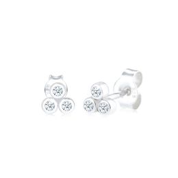 Elli DIAMONDS Paar Ohrstecker &raquo;Kreis Trio Diamant (0.09 ct.) 925 Sterling Silber&laquo; Silber + wei&szlig; onesize Diamant Ohrringe aus 925er Sterling Silber