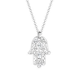 Elli Collierkettchen »Hamsa Hand der Fatima Kristalle 925 Silber« Silber 45 Modische Halskette mit Symbol Anhänger