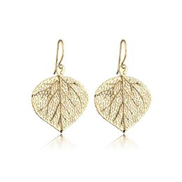 Elli Paar Ohrhänger »Blatt Natur Blätter Baum 925 Silber vergoldet« Gold onesize Elegante Ohrringe aus Sterling Silber, vergoldet