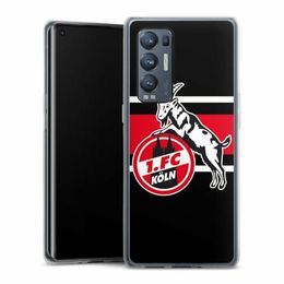 DeinDesign Handyhülle 1. FC Köln Offizielles Lizenzprodukt Colour Stripes 1.FC, Oppo Find X3 Neo Silikon Hülle Bumper Case Handy Schutzhülle, weiß