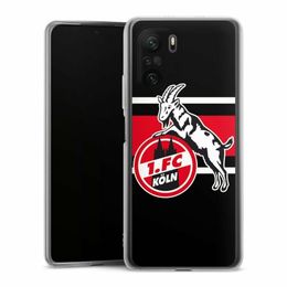 DeinDesign Handyhülle 1. FC Köln Offizielles Lizenzprodukt Colour Stripes 1.FC, Xiaomi Poco F3 Silikon Hülle Bumper Case Handy Schutzhülle, weiß