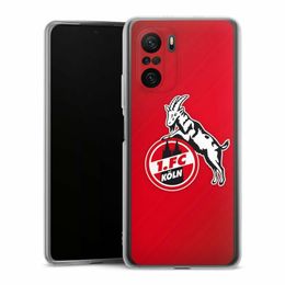 DeinDesign Handyhülle 1. FC Köln Offizielles Lizenzprodukt EffZeh 1. FC Köln rot, Xiaomi Poco F3 Silikon Hülle Bumper Case Handy Schutzhülle, weiß
