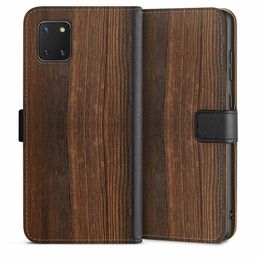 DeinDesign Handyhülle Nussbaum Holzoptik Holz Nußbaum Holzlook, Samsung Galaxy Note 10 lite Hülle Handy Flip Case Wallet Cover, schwarz