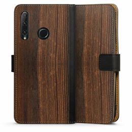DeinDesign Handyhülle Nussbaum Holzoptik Holz Nußbaum Holzlook, Huawei Honor 20 Lite Hülle Handy Flip Case Wallet Cover, schwarz