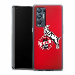 DeinDesign Handyhülle 1. FC Köln Offizielles Lizenzprodukt EffZeh 1. FC Köln rot, Oppo Find X3 Neo Silikon Hülle Bumper Case Handy Schutzhülle, weiß