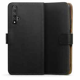 DeinDesign Handyhülle Kein Design Blank, Huawei Nova 5T Hülle Handy Flip Case Wallet Cover Handytasche Leder, schwarz