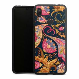 DeinDesign Handyhülle Muster Ornamente Mandala Floral Autumn 1, Xiaomi Redmi Note 7 Silikon Hülle Premium Case Handy Schutzhülle, schwarz
