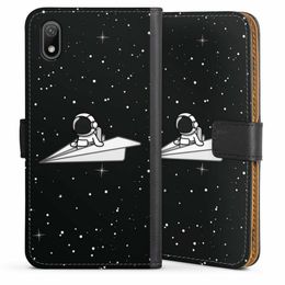 DeinDesign Handyhülle Papier Comic Astronaut Astronaut Paper Plane Comic, Huawei Y5 (2019) Hülle Handy Flip Case Wallet Cover Handytasche Leder