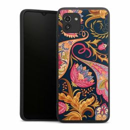 DeinDesign Handyhülle Muster Ornamente Mandala Floral Autumn 1, Samsung Galaxy A03 Silikon Hülle Premium Case Handy Schutzhülle, schwarz