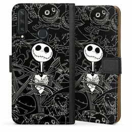 DeinDesign Handyhülle Halloween Disney Nightmare Before Christmas, Huawei Y6p Hülle Handy Flip Case Wallet Cover Handytasche Leder, schwarz