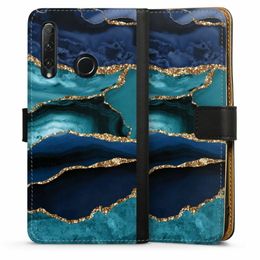 DeinDesign Handyhülle Marmor Trends Glitzer Look, Huawei Honor 20 Lite Hülle Handy Flip Case Wallet Cover, schwarz