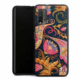 DeinDesign Handyhülle Muster Ornamente Mandala Floral Autumn 1, Xiaomi Redmi 9T Silikon Hülle Premium Case Handy Schutzhülle, schwarz