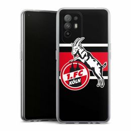 DeinDesign Handyhülle 1. FC Köln Offizielles Lizenzprodukt Colour Stripes 1.FC, Oppo A94 5G Silikon Hülle Bumper Case Handy Schutzhülle, weiß