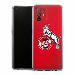 DeinDesign Handyhülle 1. FC Köln Offizielles Lizenzprodukt EffZeh 1. FC Köln rot, Oppo A94 5G Silikon Hülle Bumper Case Handy Schutzhülle, weiß