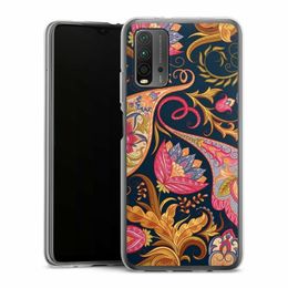 DeinDesign Handyhülle Muster Ornamente Mandala Floral Autumn 1, Xiaomi Redmi 9T Silikon Hülle Bumper Case Handy Schutzhülle, weiß