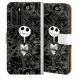 DeinDesign Handyhülle Halloween Disney Nightmare Before Christmas, Huawei P40 Hülle Handy Flip Case Wallet Cover Handytasche Leder, weiß