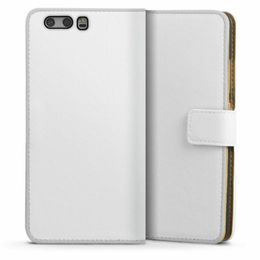 DeinDesign Handyhülle Kein Design Blank, Huawei P10 Hülle Handy Flip Case Wallet Cover Handytasche Leder, weiß