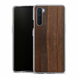 DeinDesign Handyhülle Nussbaum Holzoptik Holz Nußbaum Holzlook, OnePlus Nord Silikon Hülle Bumper Case Handy Schutzhülle, weiß, transparent