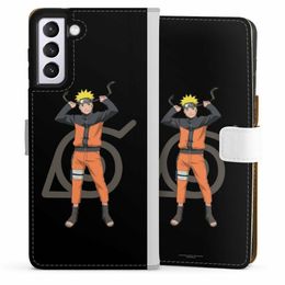 DeinDesign Handyhülle Naruto Shippuden Offizielles Lizenzprodukt Animeserie Naruto Konoha, Samsung Galaxy S21+ 5G Hülle Handy Flip Case Wallet Cover