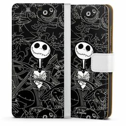 DeinDesign Handyhülle Halloween Disney Nightmare Before Christmas, Huawei P10 Hülle Handy Flip Case Wallet Cover Handytasche Leder, weiß