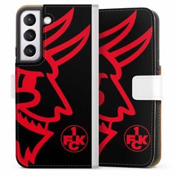 DeinDesign Handyhülle Offizielles Lizenzprodukt 1.FCK Dauerkarte, Samsung Galaxy S22 Hülle Handy Flip Case Wallet Cover, weiß