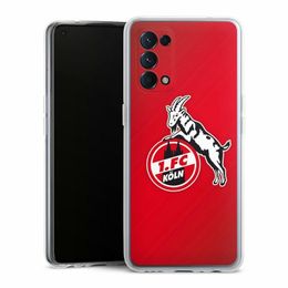 DeinDesign Handyhülle 1. FC Köln Offizielles Lizenzprodukt EffZeh 1. FC Köln rot, Oppo Find X3 lite Silikon Hülle Bumper Case Handy Schutzhülle, weiß