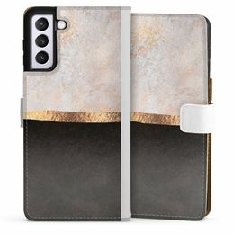 DeinDesign Handyhülle Abstrakt Black & White Trends Concrete Sky, Samsung Galaxy S21+ 5G Hülle Handy Flip Case Wallet Cover, weiß