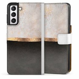 DeinDesign Handyhülle Abstrakt Black & White Trends Concrete Sky, Samsung Galaxy S21 5G Hülle Handy Flip Case Wallet Cover, weiß