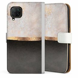 DeinDesign Handyhülle Abstrakt Black & White Trends Concrete Sky, Huawei P40 Lite Hülle Handy Flip Case Wallet Cover Handytasche Leder, weiß