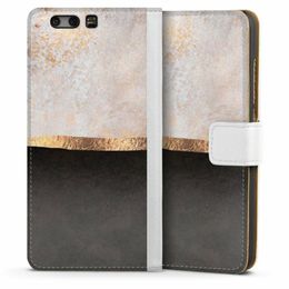 DeinDesign Handyhülle Abstrakt Black & White Trends Concrete Sky, Huawei P10 Hülle Handy Flip Case Wallet Cover Handytasche Leder, weiß