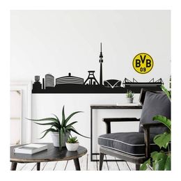 Borussia Dortmund Wandtattoo Fußball Wandtattoo Borussia Dortmund Skyline Schwarz Logo BVB Aufkleber