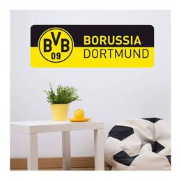 Borussia Dortmund Wandtattoo Fußball Wandtattoo Borussia Dortmund BVB 09 Schriftzug Banner Schwarz Gelb