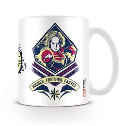 Pyramid Cappuccinotasse Captain Marvel Tasse Higher Further Faster
