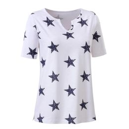 WITT Große Größen: Jerseyshirt mit Sternenprint, aus Flammgarn, offwhite gemustert, Gr.40