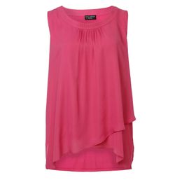 Via Appia Due Große Größen: Blusentop aus Chiffon, im Lagenlook, pink, Gr.48