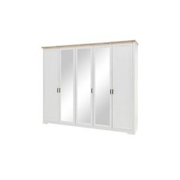 Kleiderschrank Jasmin II - weiß - 266 cm - 220 cm - 64 cm - Sconto