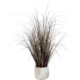 Kunstpflanze Gras, I.GE.A., Höhe 65 cm, Mit Übertopf aus Keramik, lila