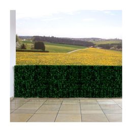 MCW Balkonsichtschutz, Sichtschutz Windschutz Verkleidung f&uuml;r Balkon Terrasse Zaun ~ 300x100cm Blatt dunkel