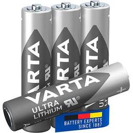 4 Varta Batterien ULTRA LITHIUM Micro AAA 1,5 V