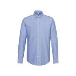 Seidensticker Businesshemd »Shaped« Shaped Extra langer Arm Button-Down-Kragen Uni blau S (38) - verlängerte Ärmellängen verlängerte Ärmellängen S...
