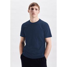 Seidensticker T-Shirt &raquo;Regular&laquo; Kurzarm Rundhals Uni blau S S Passform: Regular