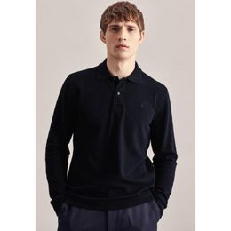 Seidensticker Herren Seidensticker Poloshirt &raquo;Regular&laquo; Langarm Kragen Uni blau L