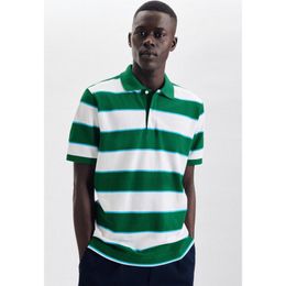 Seidensticker Poloshirt »Regular« Kurzarm Kragen Streifen grün XL XL Passform: Regular