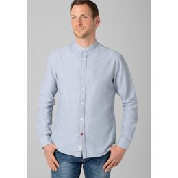 Timezone Langarmhemd &raquo;Stand-up-collar Shirt&laquo; blau S - US-Gr&ouml;&szlig;en US-Gr&ouml;&szlig;en S Gerader Schnitt mit schmalem Stehkragen