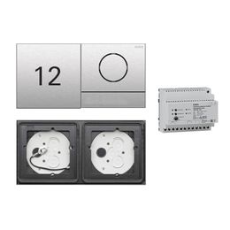 GIRA 106 System 2-fach Gegensprechanlagen Set Edelstahl V4A mit Infomodul und Sprachmodul mit 1 RT Edelstahl + Audio-Steuergerät ohne Gravur